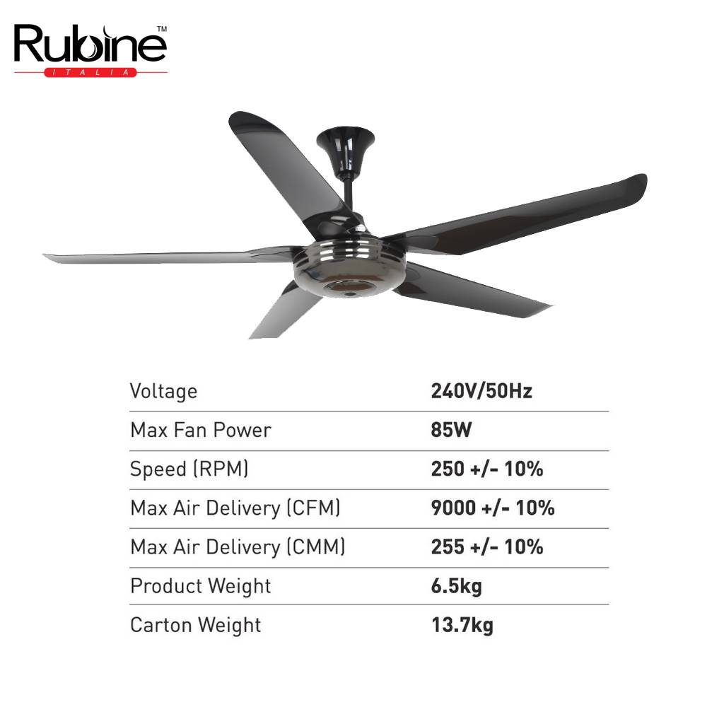 [2 pcs] Rcf-Vetta 56-5B-GM Rubine Ceiling Fan