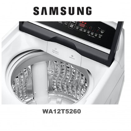 Samsung WA12T5260BW 12KG Top Load Washer with Wobble Technology Washing ...