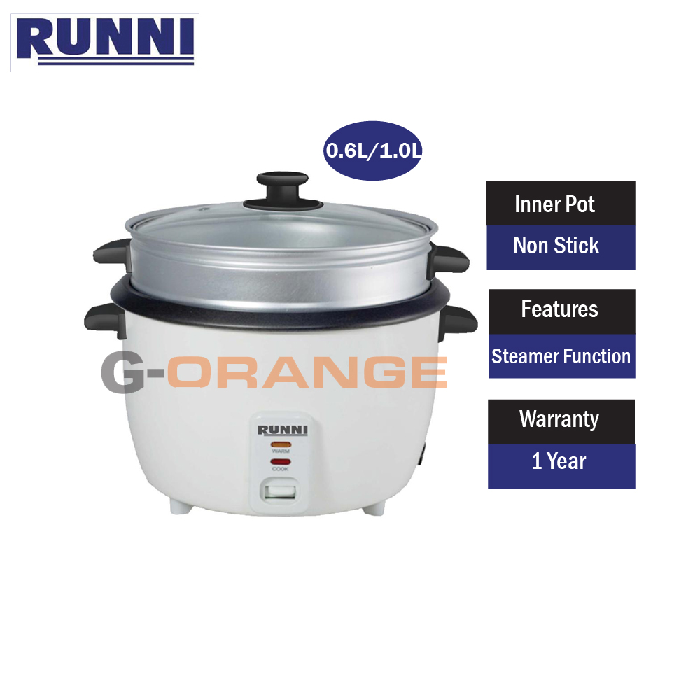 Runni Rice Cooker (0.6L/1L/1.8L)